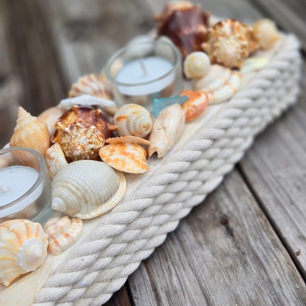 Coastal Centerpiece With Candle - Etsy