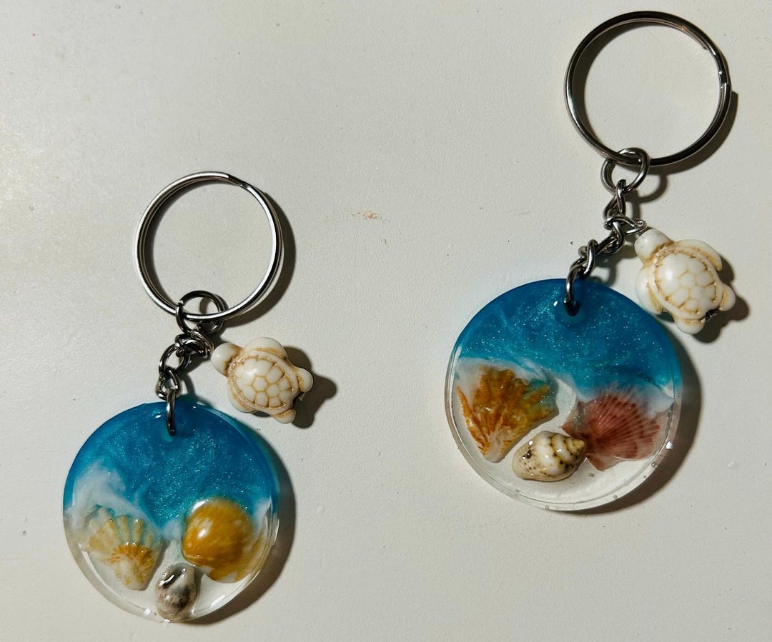 Beachy Keychain, Coastal Cowgirl Seashell Key Ring, Mermaid Beach Decor ...