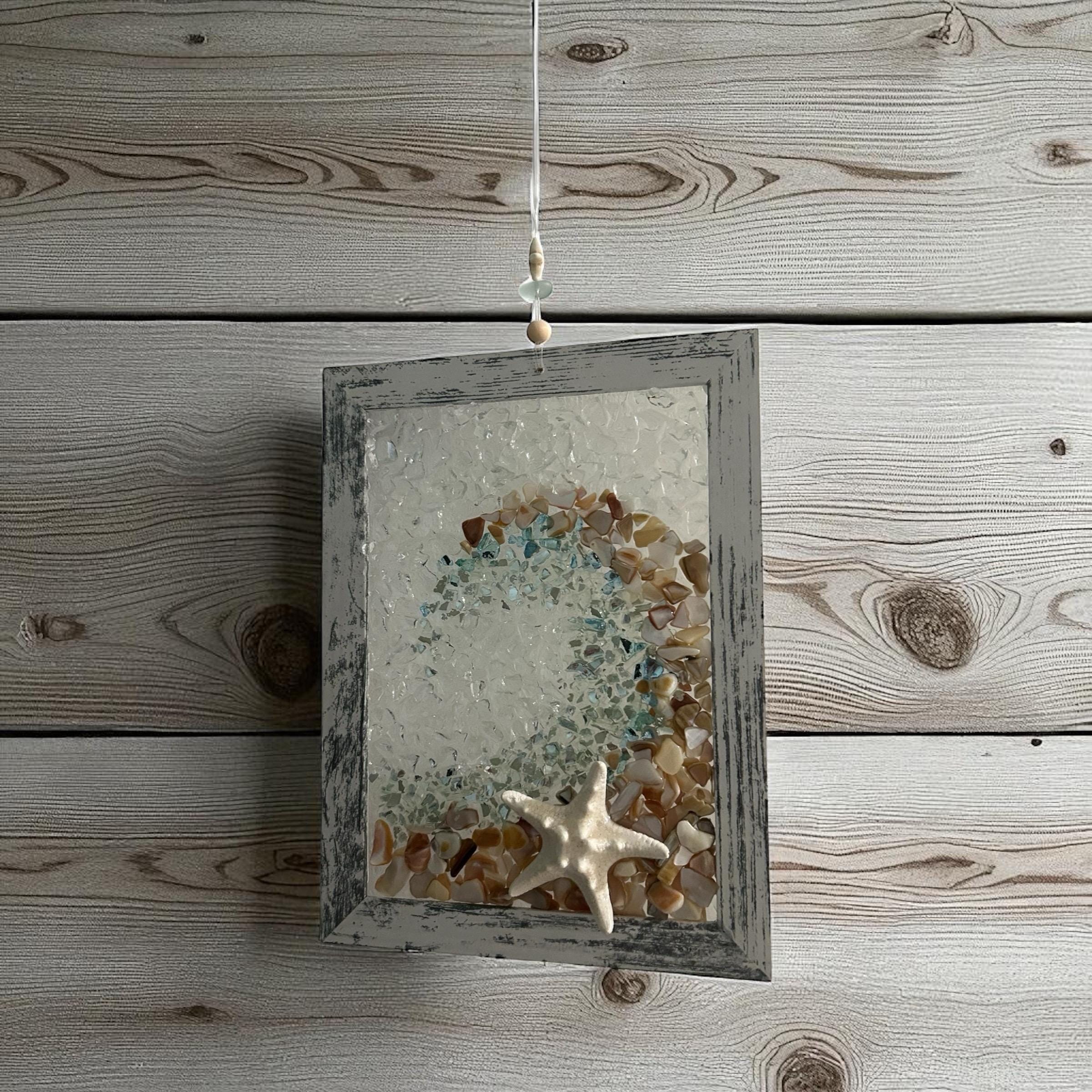 Seashell Wall Art Sun Catcher, Seashell Art Decor, Resin Glass Beach ...