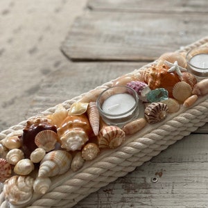 Seashell Art Table Centerpiece ,seashell Candle Centerpiece for Table ...