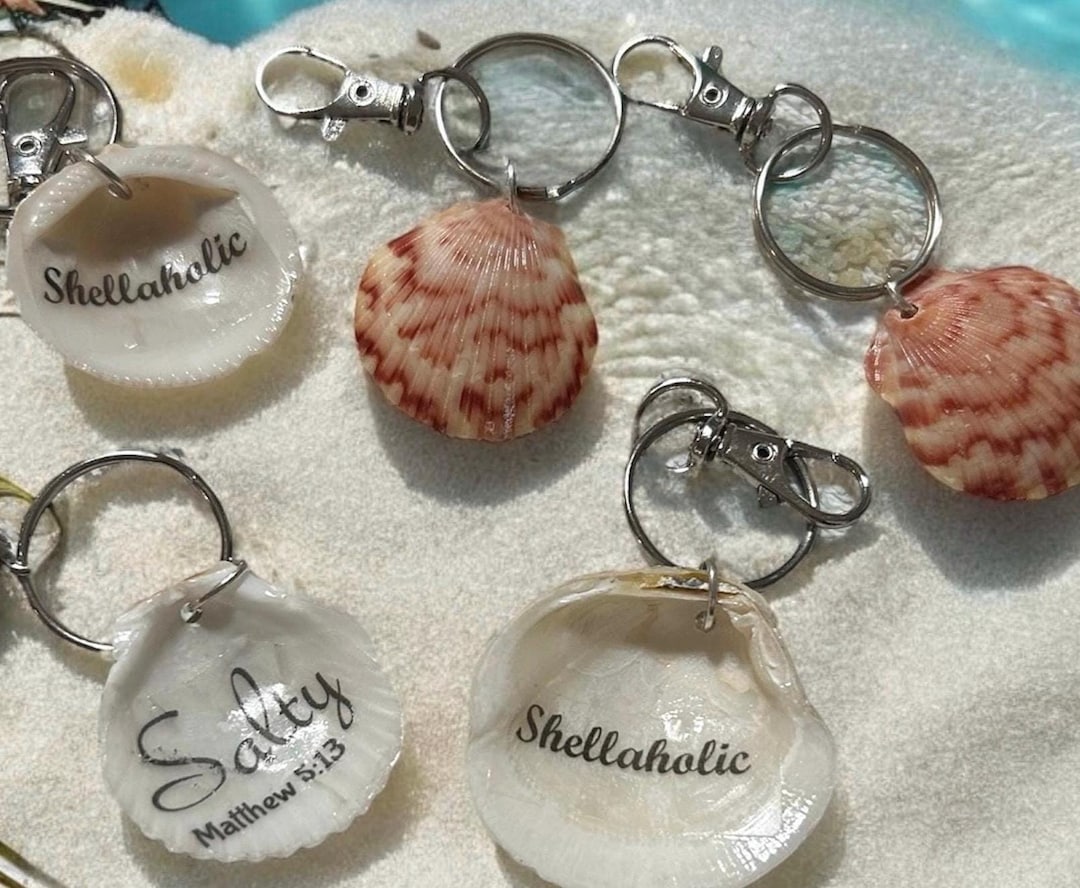 Seashell Key Chain Gift,shellaholic Seashell Beach Keychain for Purse ...