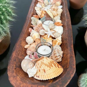 Long Seashell Centerpiece ,seashell Table Decor Candle Holder Beach ...