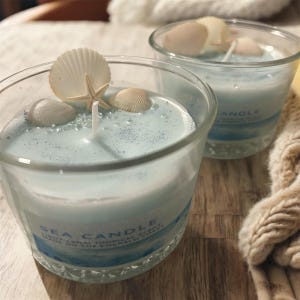 Beach Candle With Starfish and Seashells ,light Scented Sea Candle ...