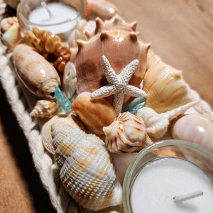 Long Seashell Centerpiece ,seashell Table Decor Candle Holder Beach ...
