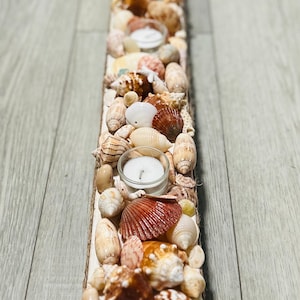 Long Seashell Centerpiece ,seashell Table Decor Candle Holder Beach ...