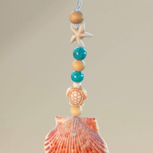 Seashell Car Charm Diffuser: Coastal Rear View Mirror Accessory, Beach ...