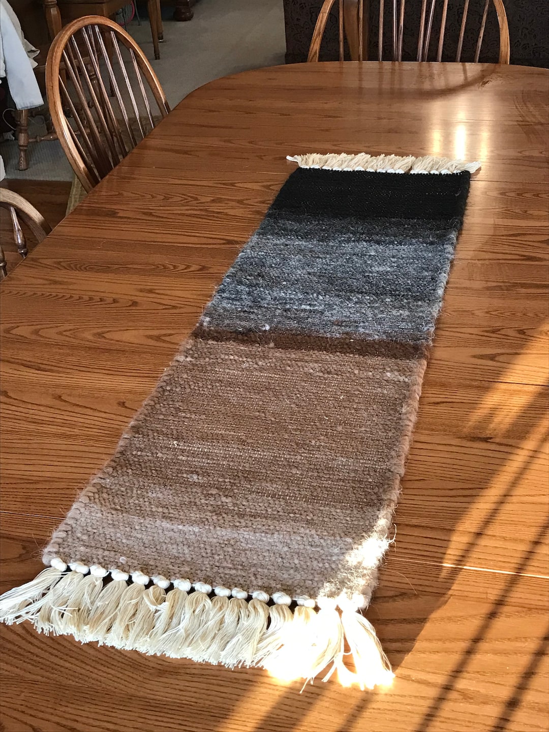 Handwoven Alpaca Fleece Table Runner, Rustic Farmhouse Decor, USA Made ...