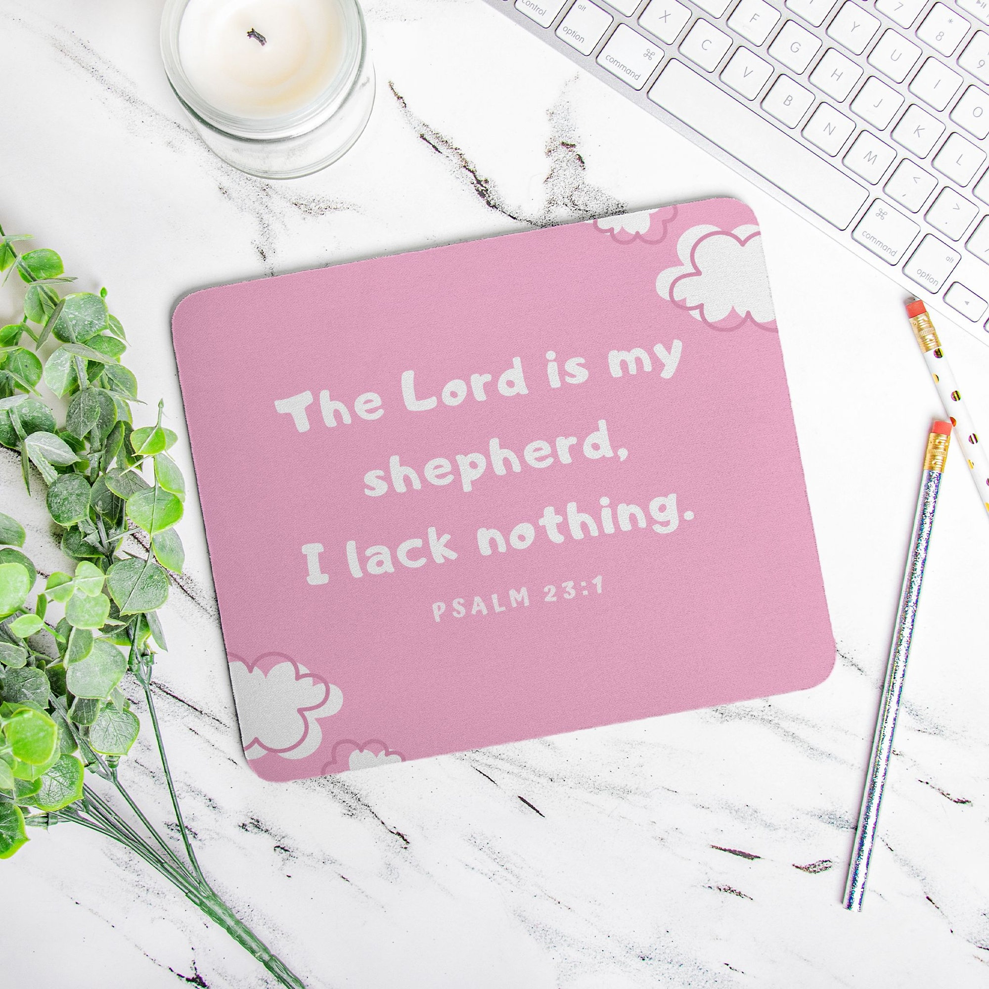 Lord is My Shepherd I Lack Nothing Mouse Pad for Office or Home Psalm ...