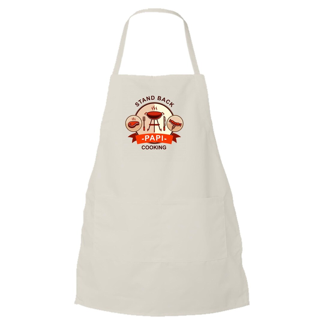 Stand Back Papi Cooking Linen Apron W/pocket Linen Apron - Etsy