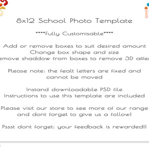 School Photo Template Set of 2 | 8x12 Class | 5x7 Portrait |alphabet ...