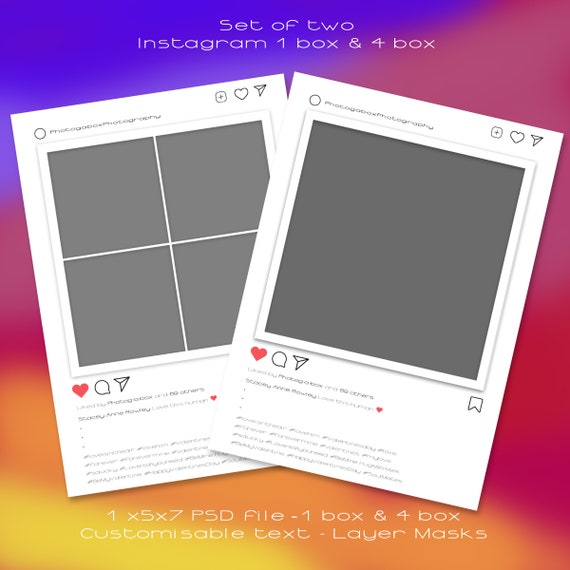 Plantilla de fotos temática de Instagram / Medios sociales /1 | Etsy