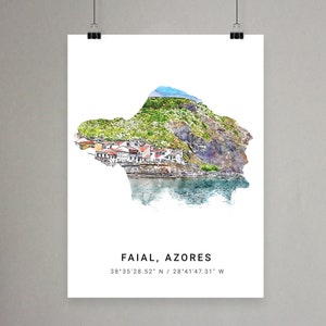 Terceira Wall Art, Azores, Santa Barbara, Map Minimalist Poster ...