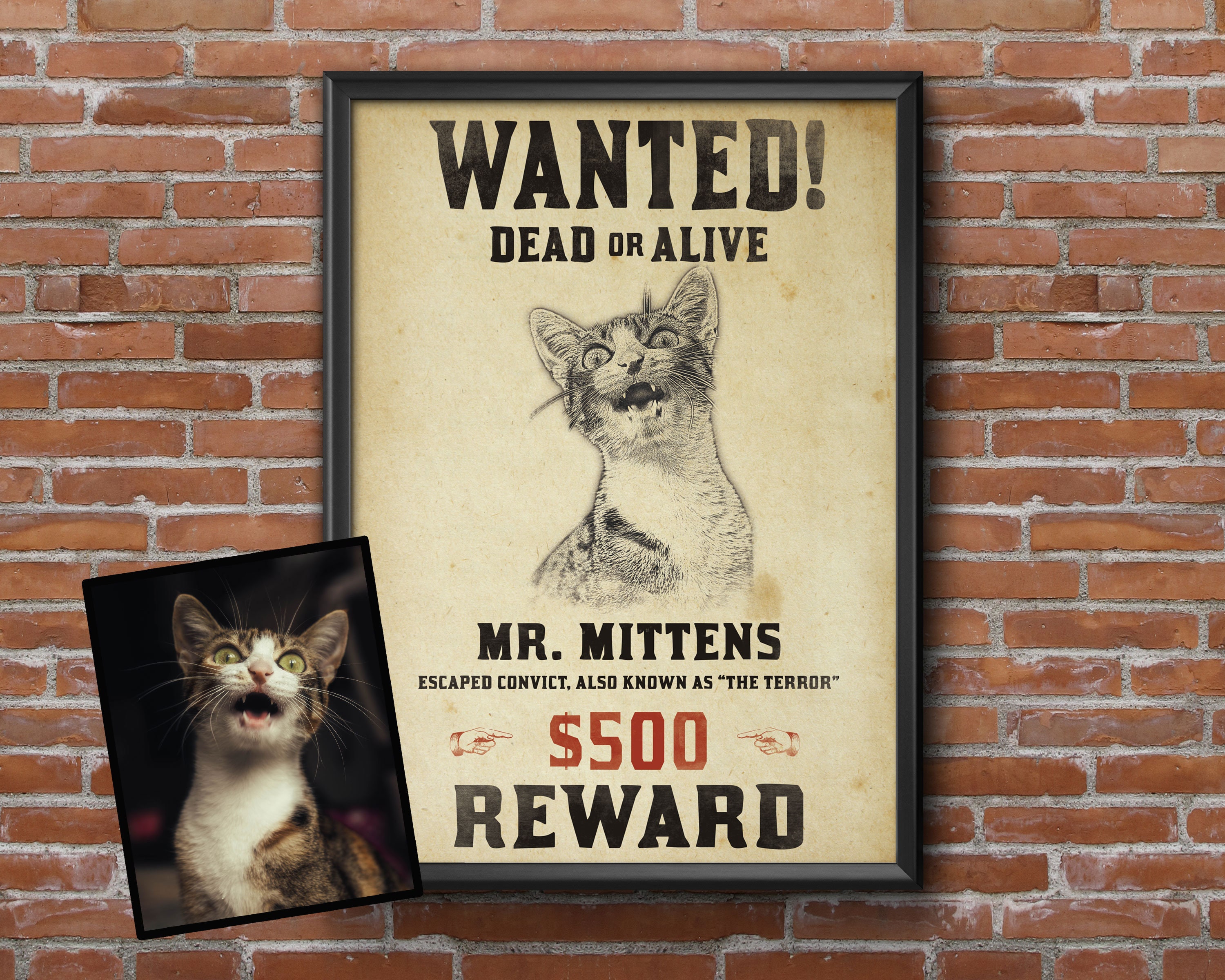 Custom Pet Wanted Poster Funny Pet Lover Gift Criminal Cat | Etsy