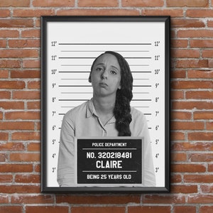 Custom Mugshot Portrait Personalized, Police Headshot, Funny Gift ...