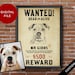 Custom Pet Wanted Poster, Funny Animal Lover Gift, Criminal Dog ...