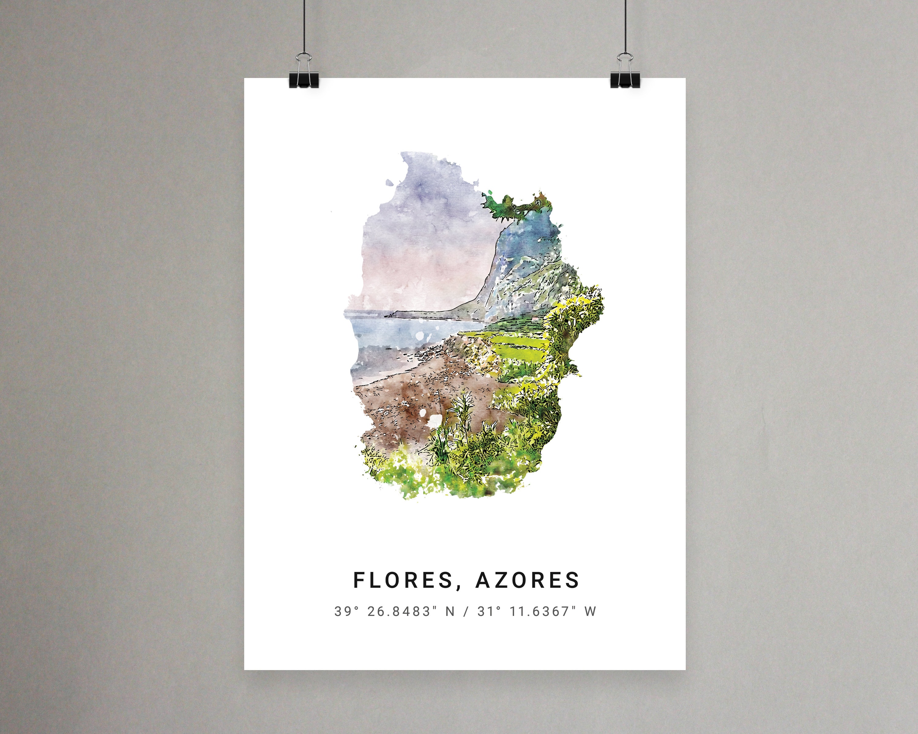 Terceira Wall Art, Azores, Santa Barbara, Map Minimalist Poster ...