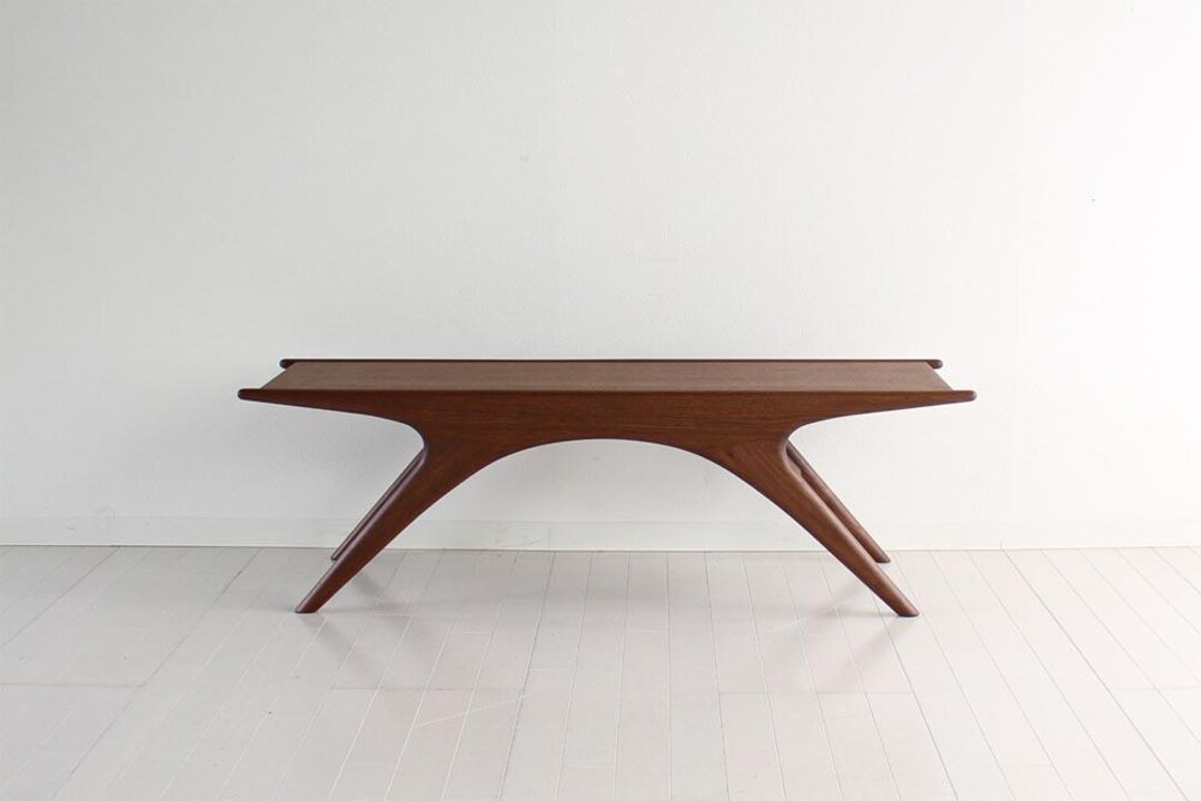 Aerodynamic Catenary Coffee Table in Deep Walnut With Sweeping ...