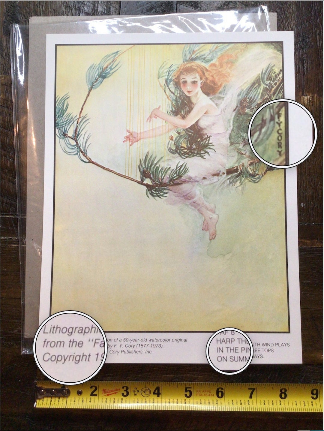 H is for Harp - Fairy Alphabet Print - Illustrated by Fanny Y. Cory - Etsy