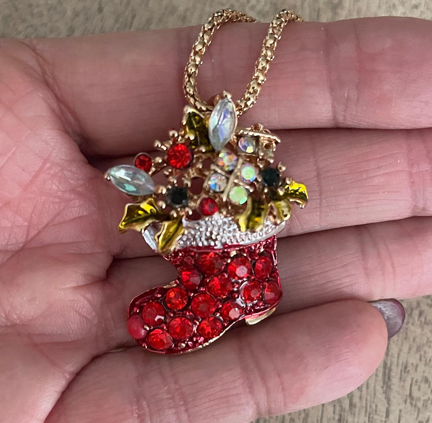 Christmas Rhinestone Santa Stocking - Etsy