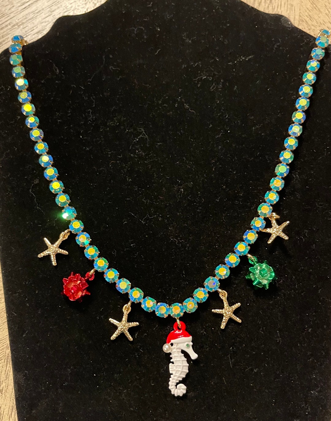 Betsey Johnson Holiday Beach Rhinestone Necklace. - Etsy