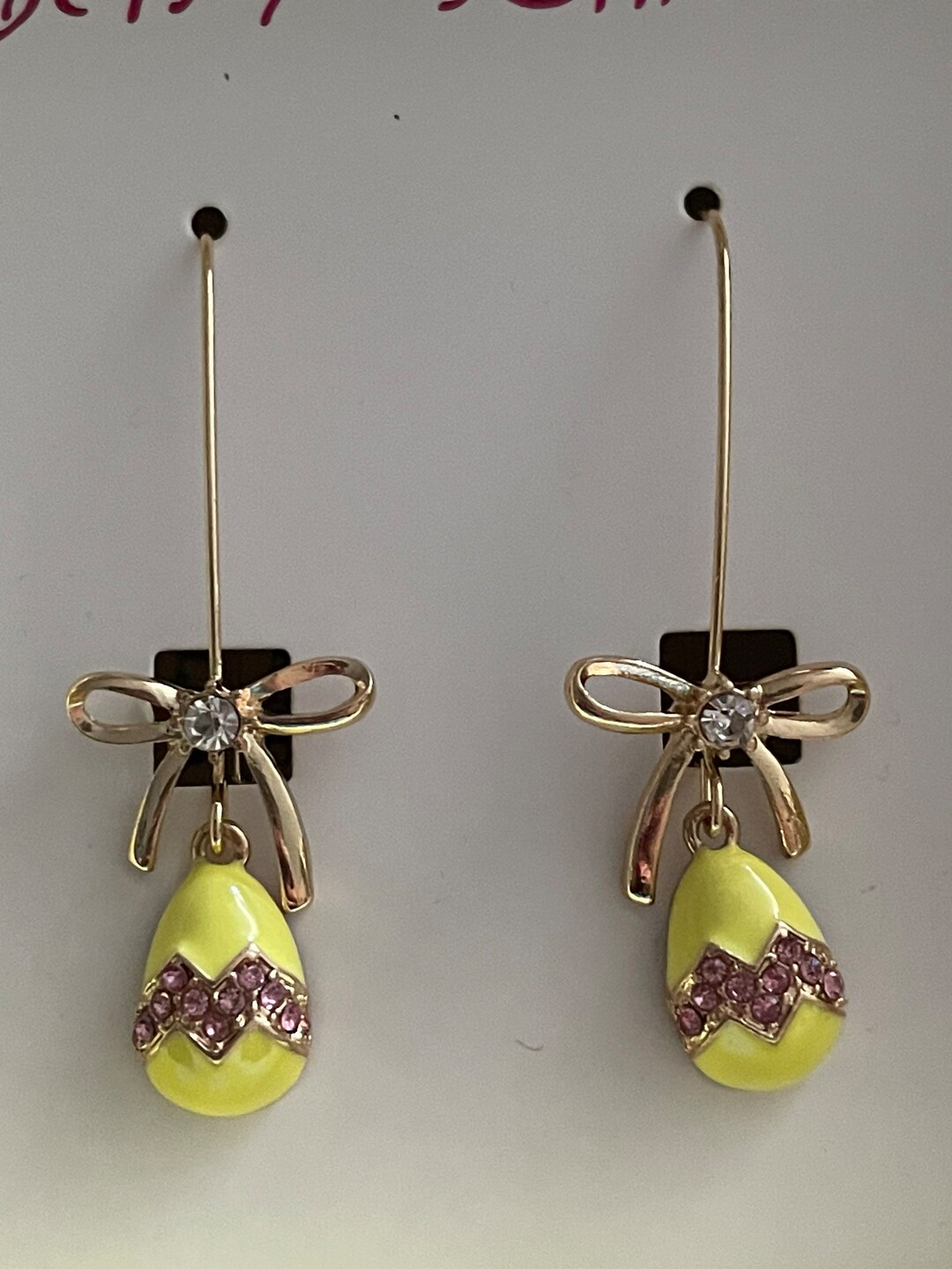 Betsey Johnson Yellow Easter Egg Earrings. - Etsy