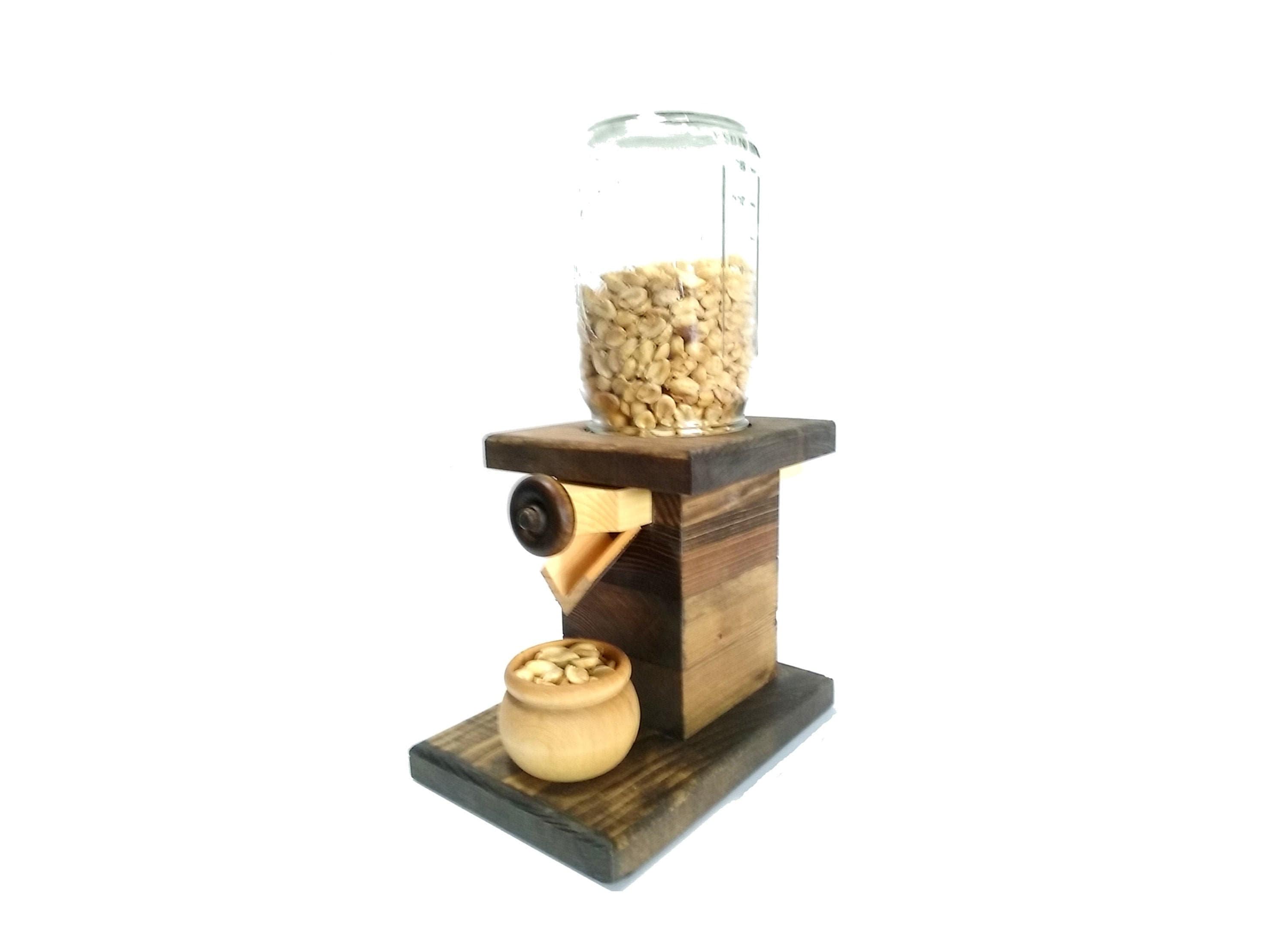 Peanut Dispenser Wooden Mason Jar Candy Dispenser Home decor | Etsy