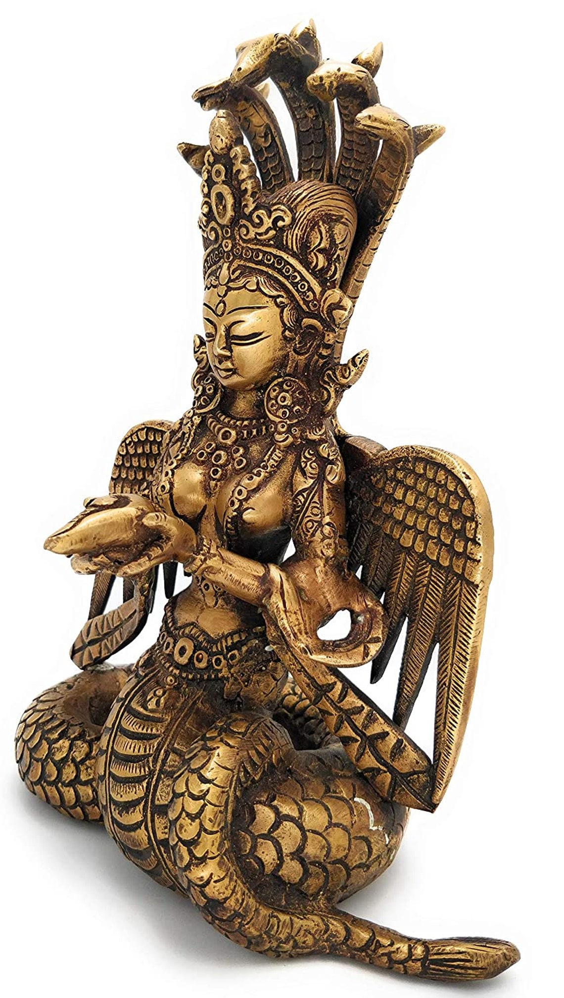 Handmade Brass Naga Kanya Statue Nagkanya Idol Nag Devi | Etsy