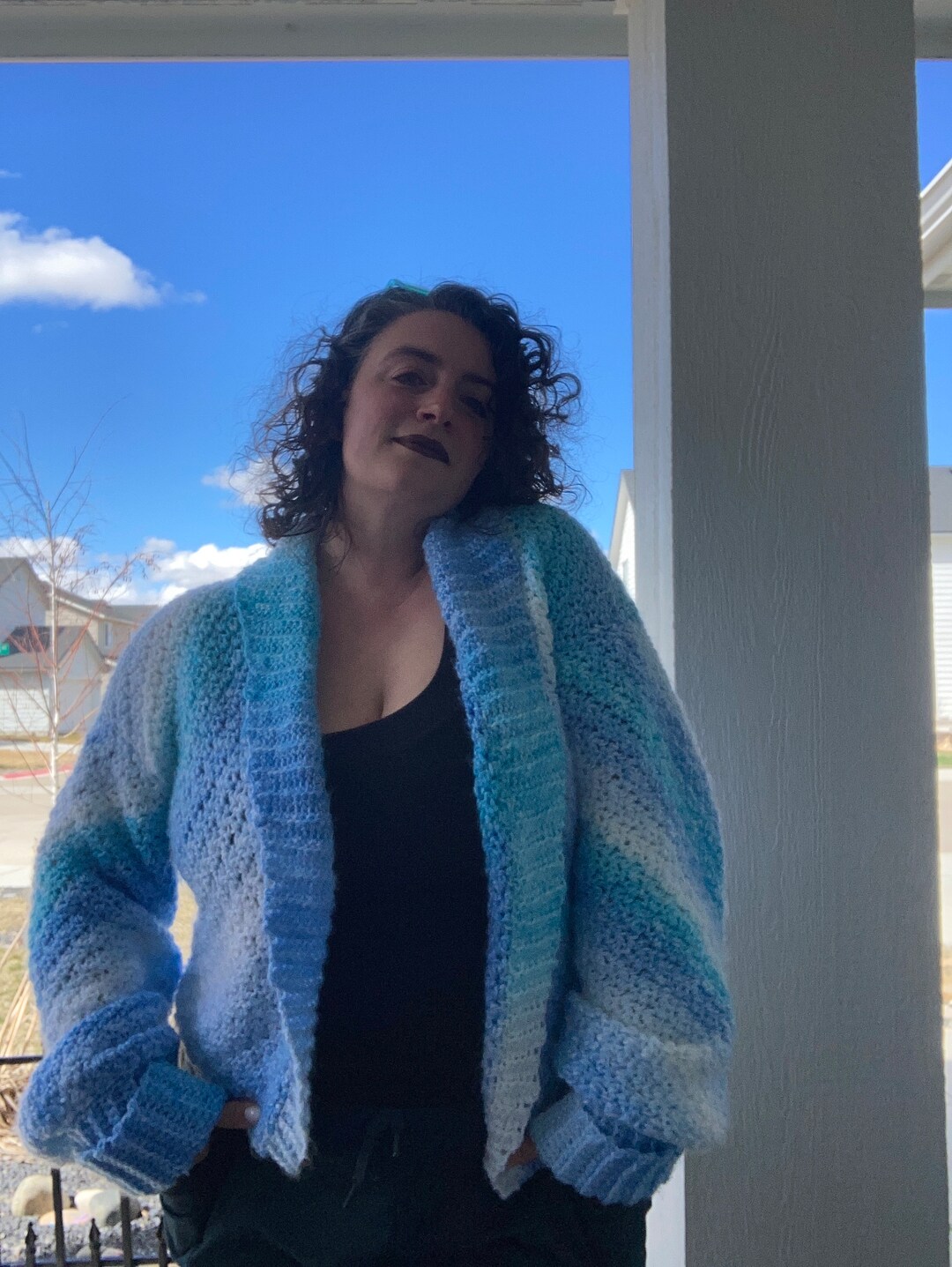 Partly Cloudy Cardi: Crochet on the Bias. an Oversized Bomber Style ...