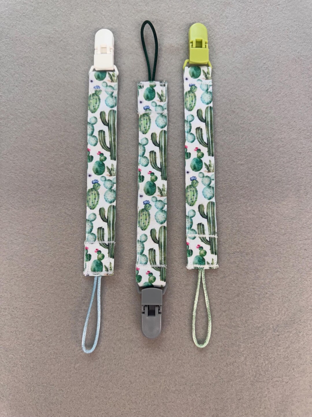 Green Cactus Print Pacifier Clip - Etsy