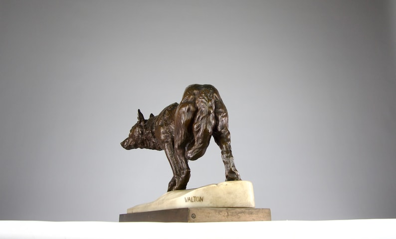 Charles Valton, the Tracking Wolf, Romantic Period Sculpture, France ...