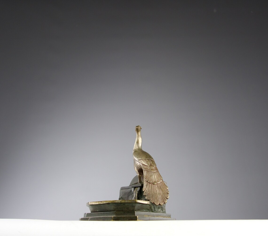 Albert Marionnet, Peacock Fountain Decorative Receptacle, France Art ...