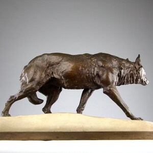 Charles Valton, the Tracking Wolf, Romantic Period Sculpture, France ...