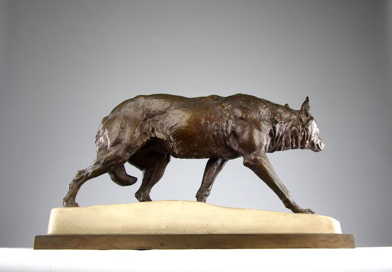 Charles Valton, the Tracking Wolf, Romantic Period Sculpture, France ...
