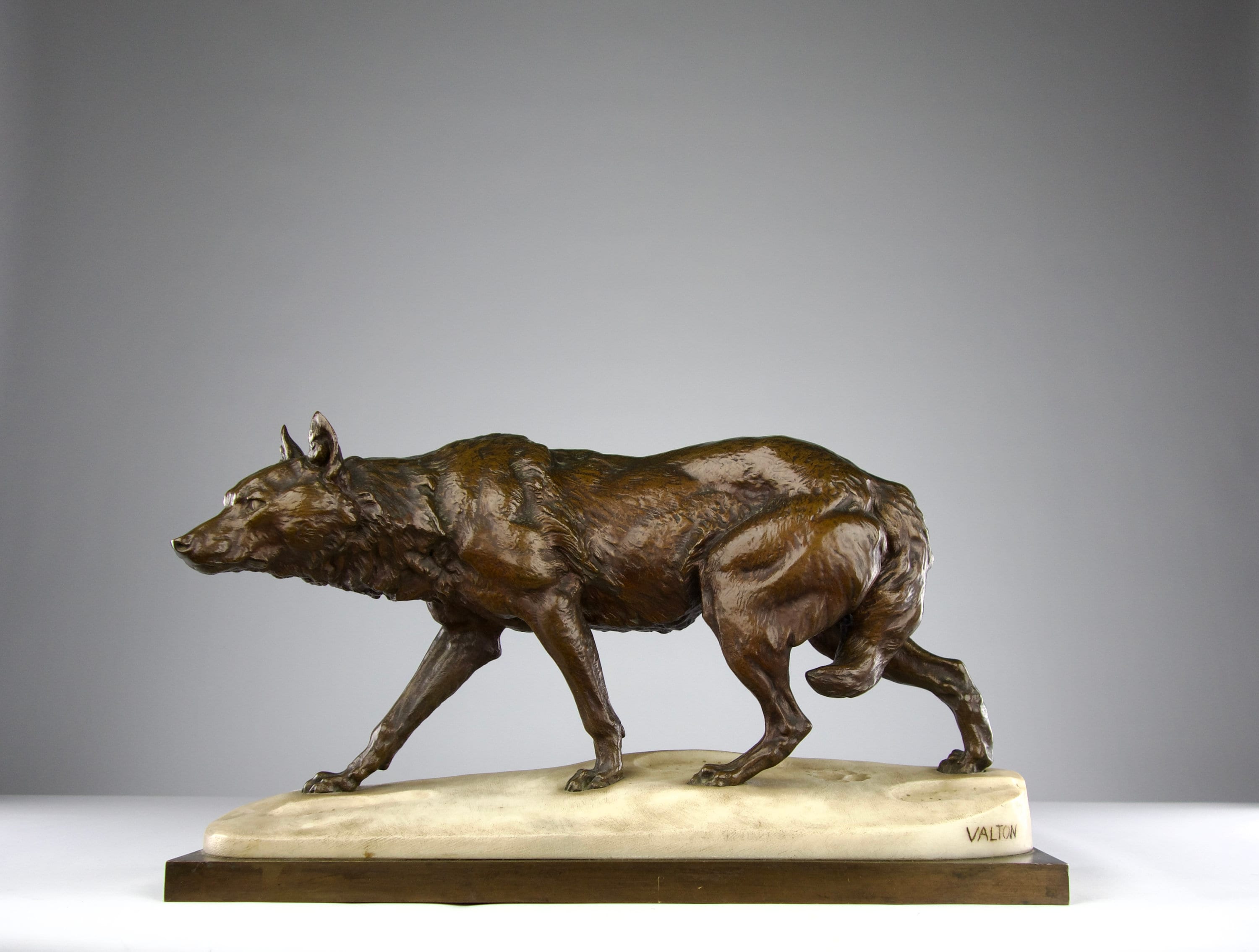 Charles Valton, the Tracking Wolf, Romantic Period Sculpture, France ...