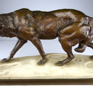 Charles Valton, the Tracking Wolf, Romantic Period Sculpture, France ...