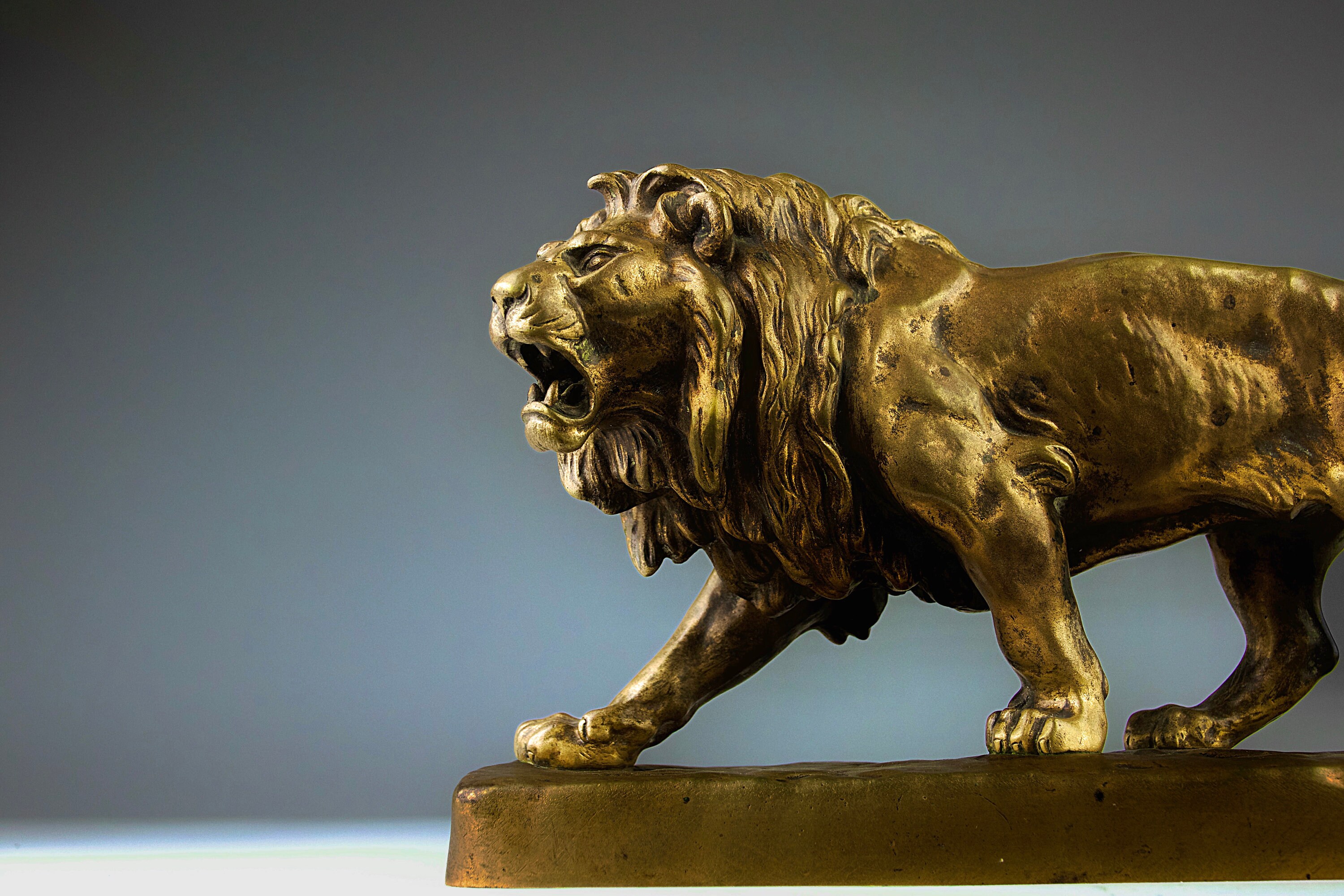 Vintage Bronze Lion Sculpture | Louis VIDAL | French Antique Sculpture ...