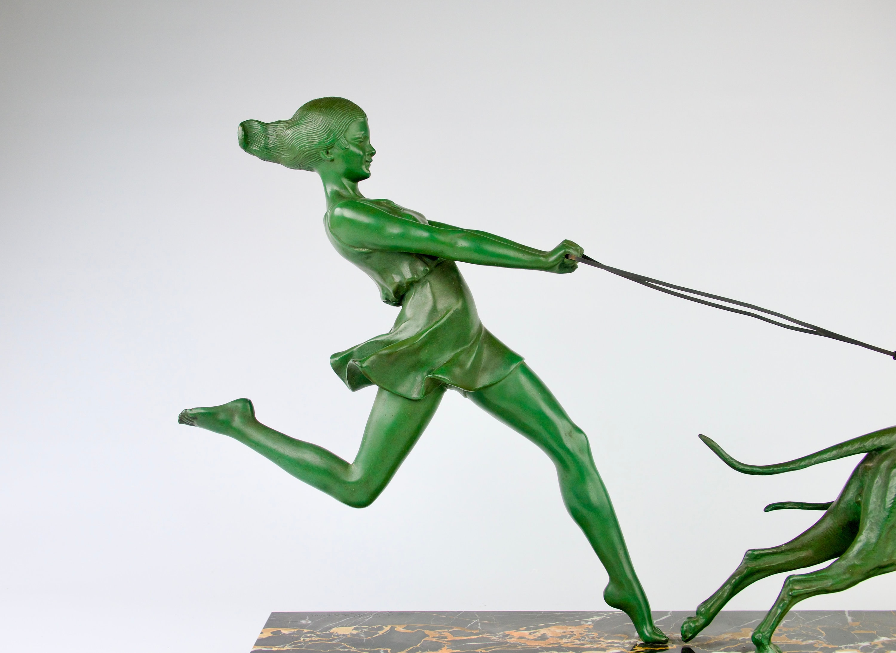 Géo MAXIM (1885-1940), Sculpture "woman and Her Greyhounds", France Art ...