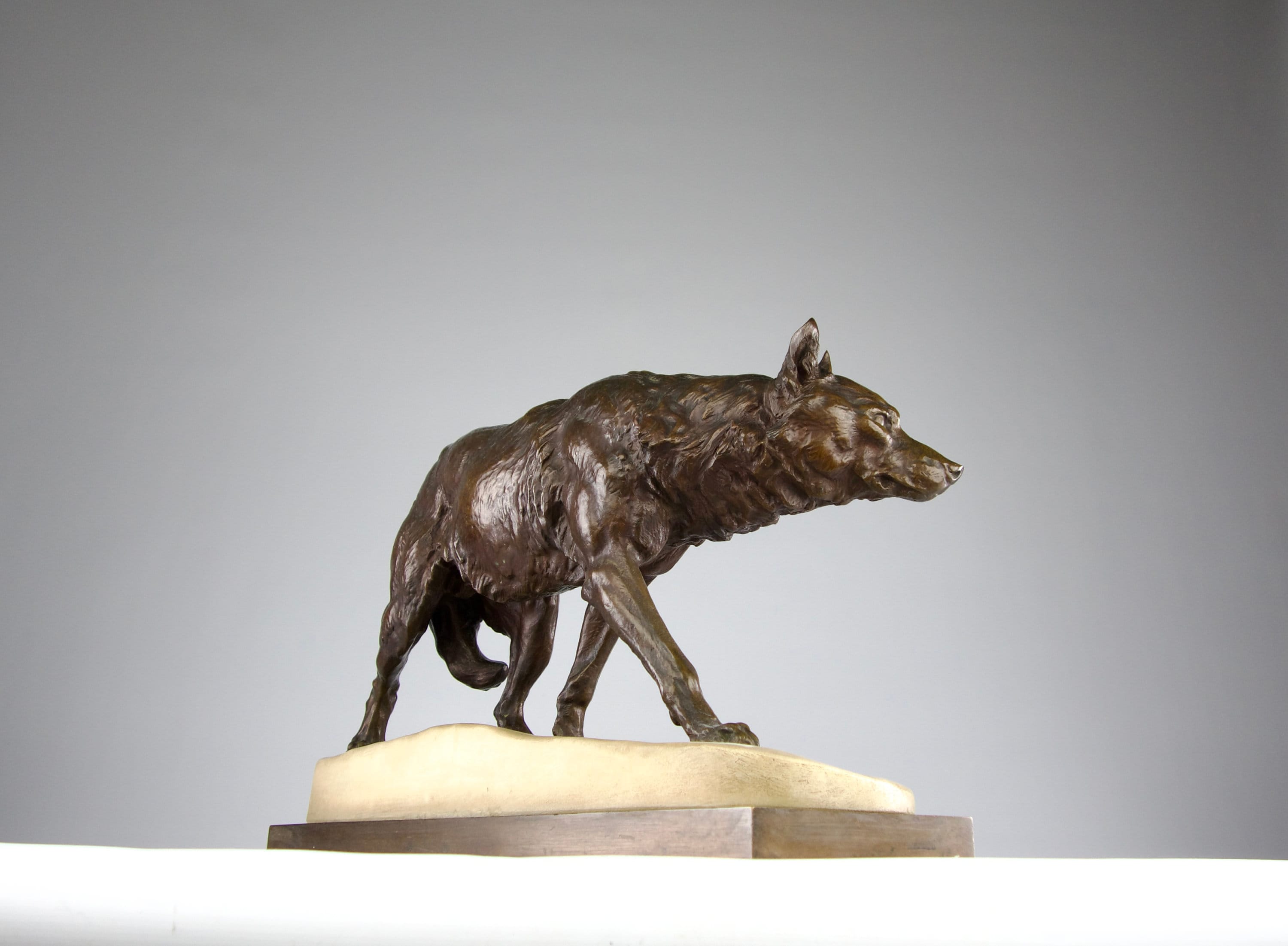 Charles Valton, the Tracking Wolf, Romantic Period Sculpture, France ...