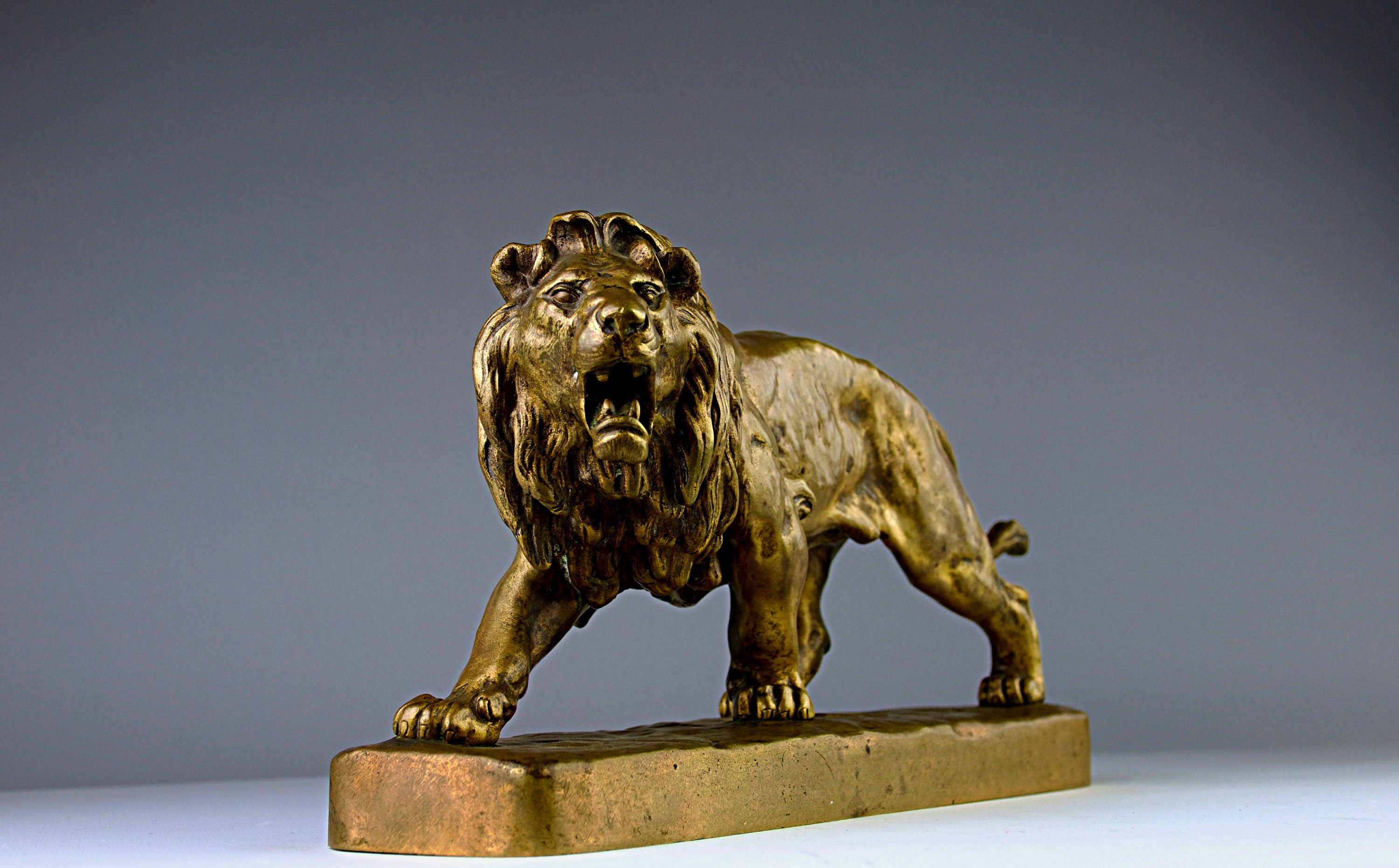Vintage Bronze Lion Sculpture | Louis VIDAL | French Antique Sculpture ...