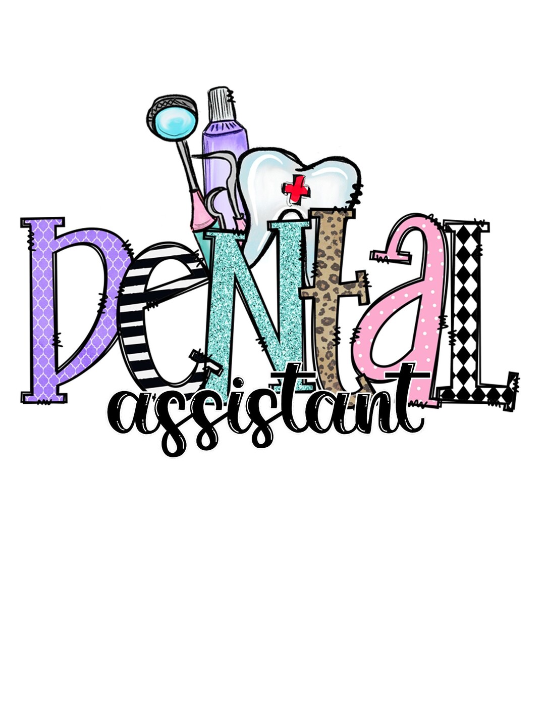 Dental Assistant Sublimation Transfer, Ready to Press, T Shirt Transfer ...