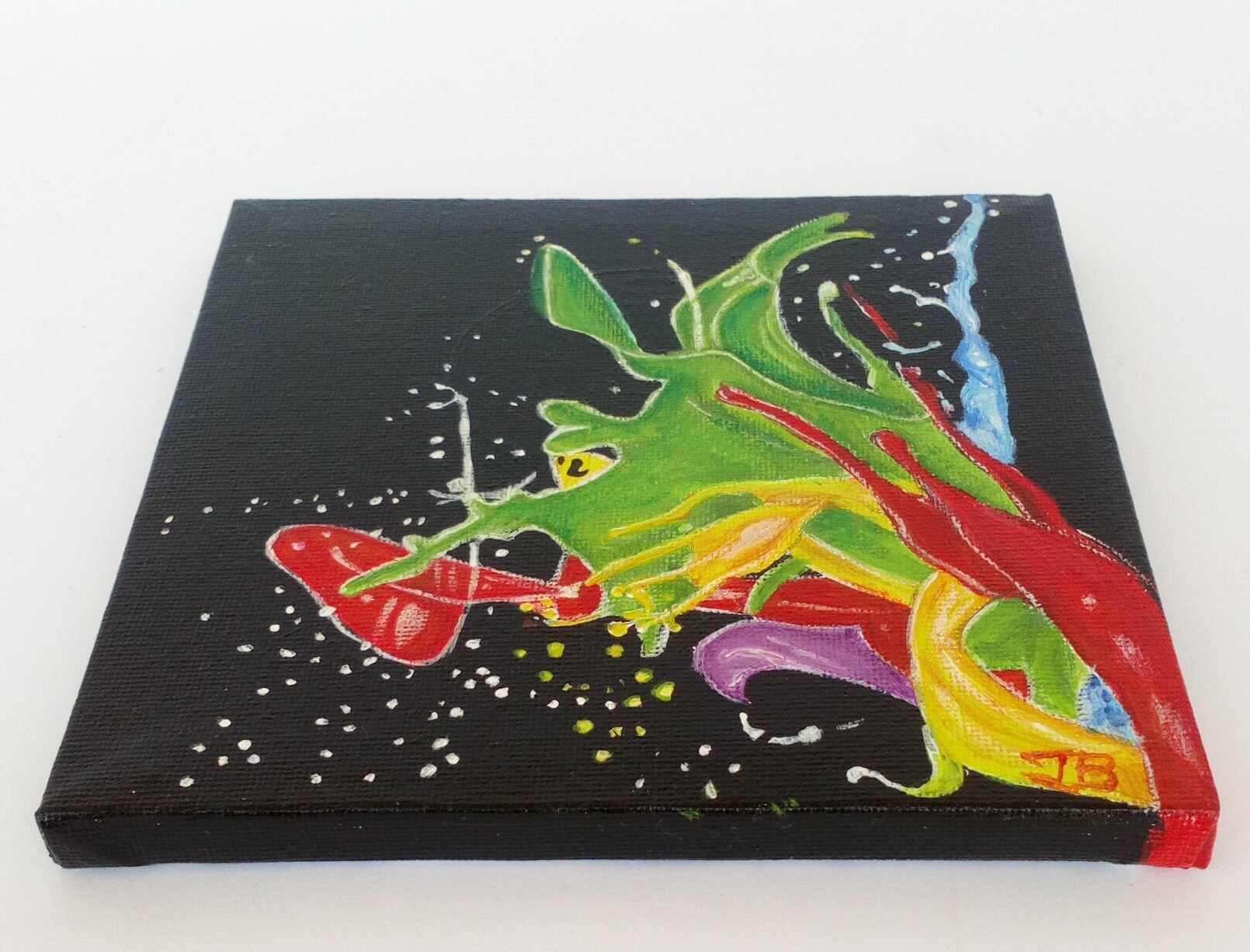 Color Explosion, Color Drops, Original Mini Acrylic Painting on Canvas ...