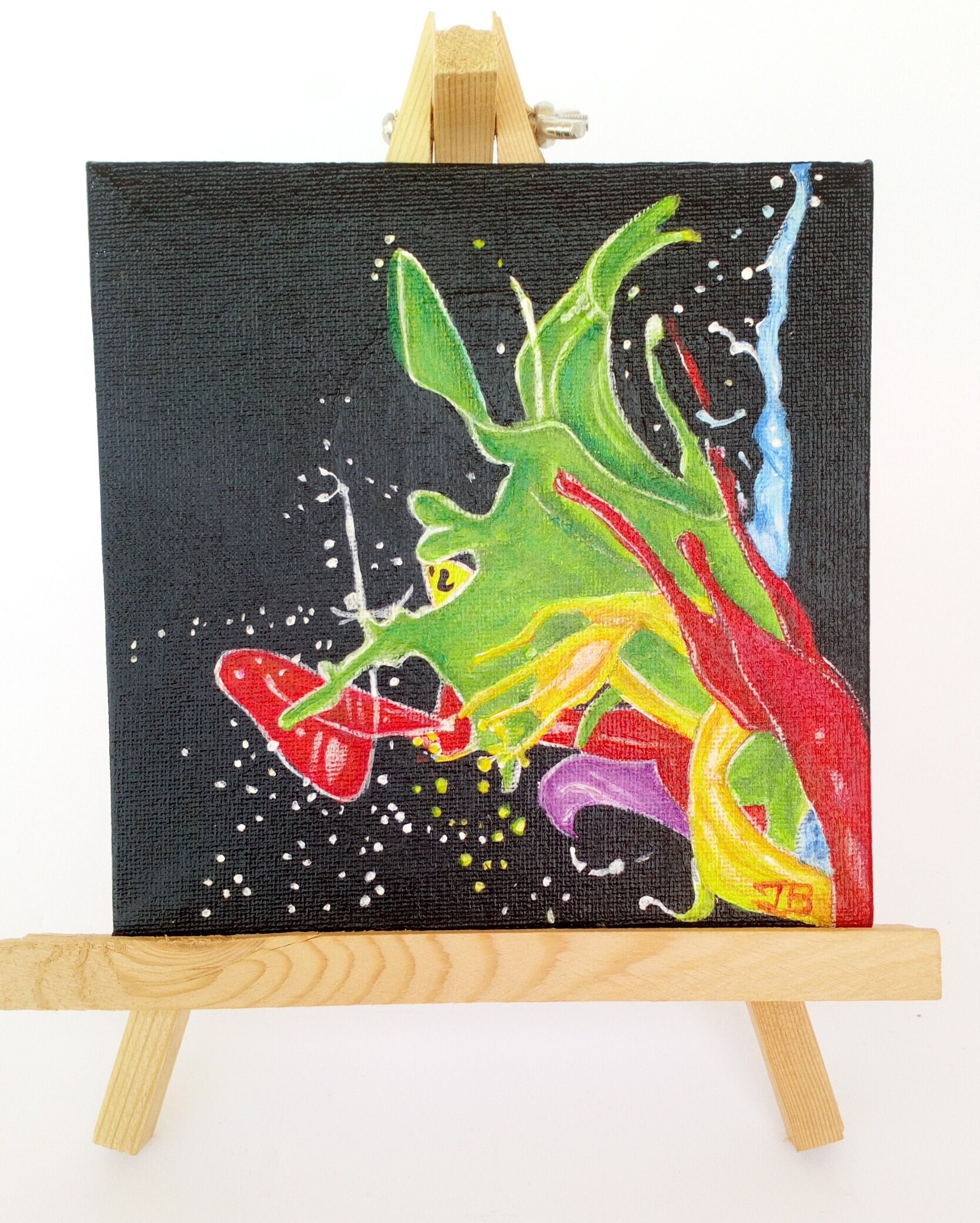 Color Explosion, Color Drops, Original Mini Acrylic Painting on Canvas ...