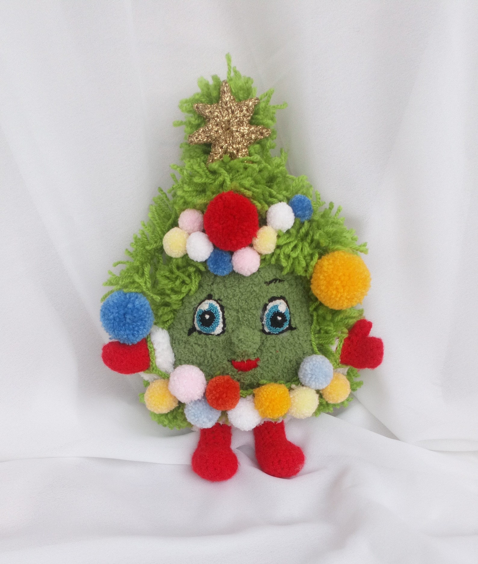 Christmas Tree Plush Toy, Unique Knitted Plush Toy, Gorgeous Green ...