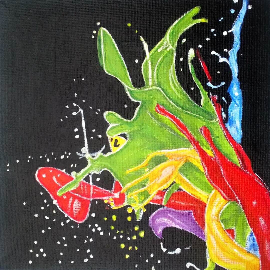 Color Drops Original Mini Acrylic Painting Splashes of Color - Etsy