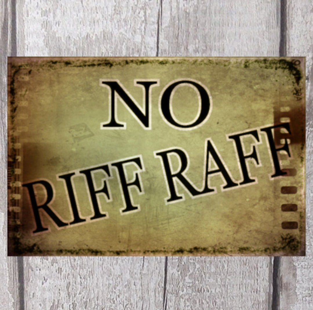 Fun Vintage Metal Sign , No Riff Raff - Etsy