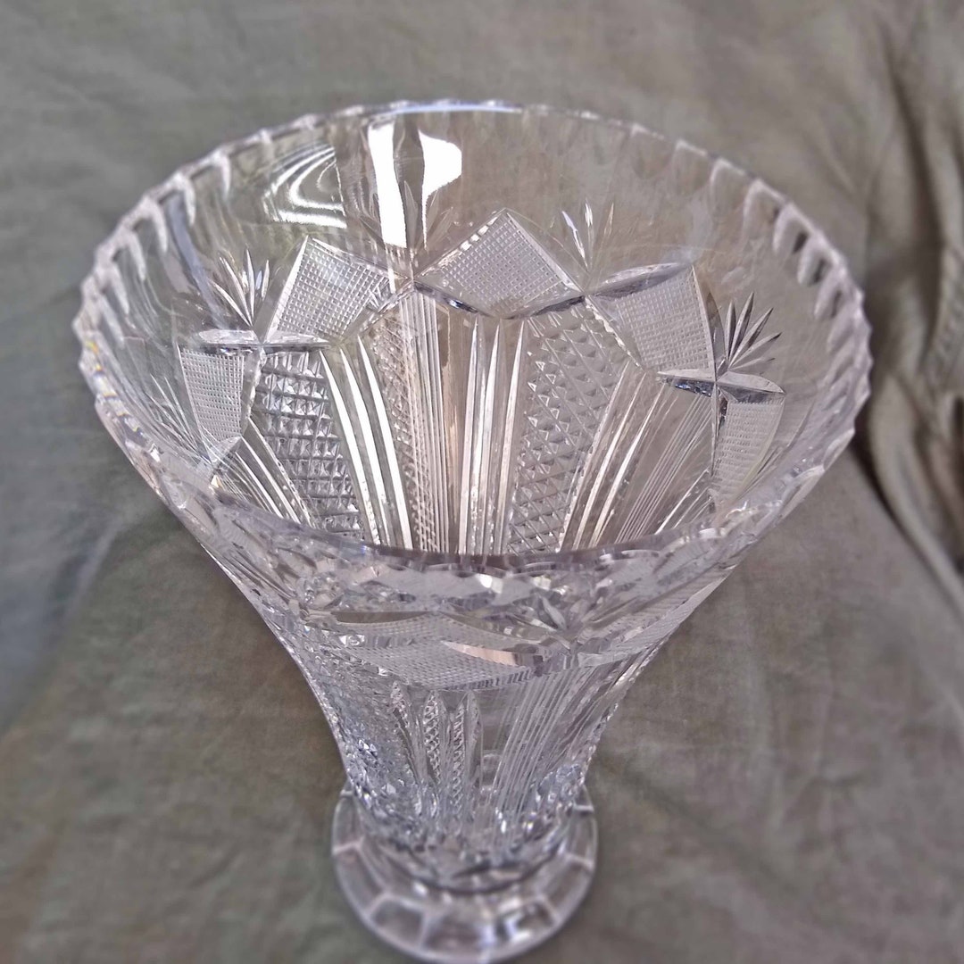 Vintage Cut Glass Vase / Vintage Vase / Vintage Glass / Home Decor - Etsy