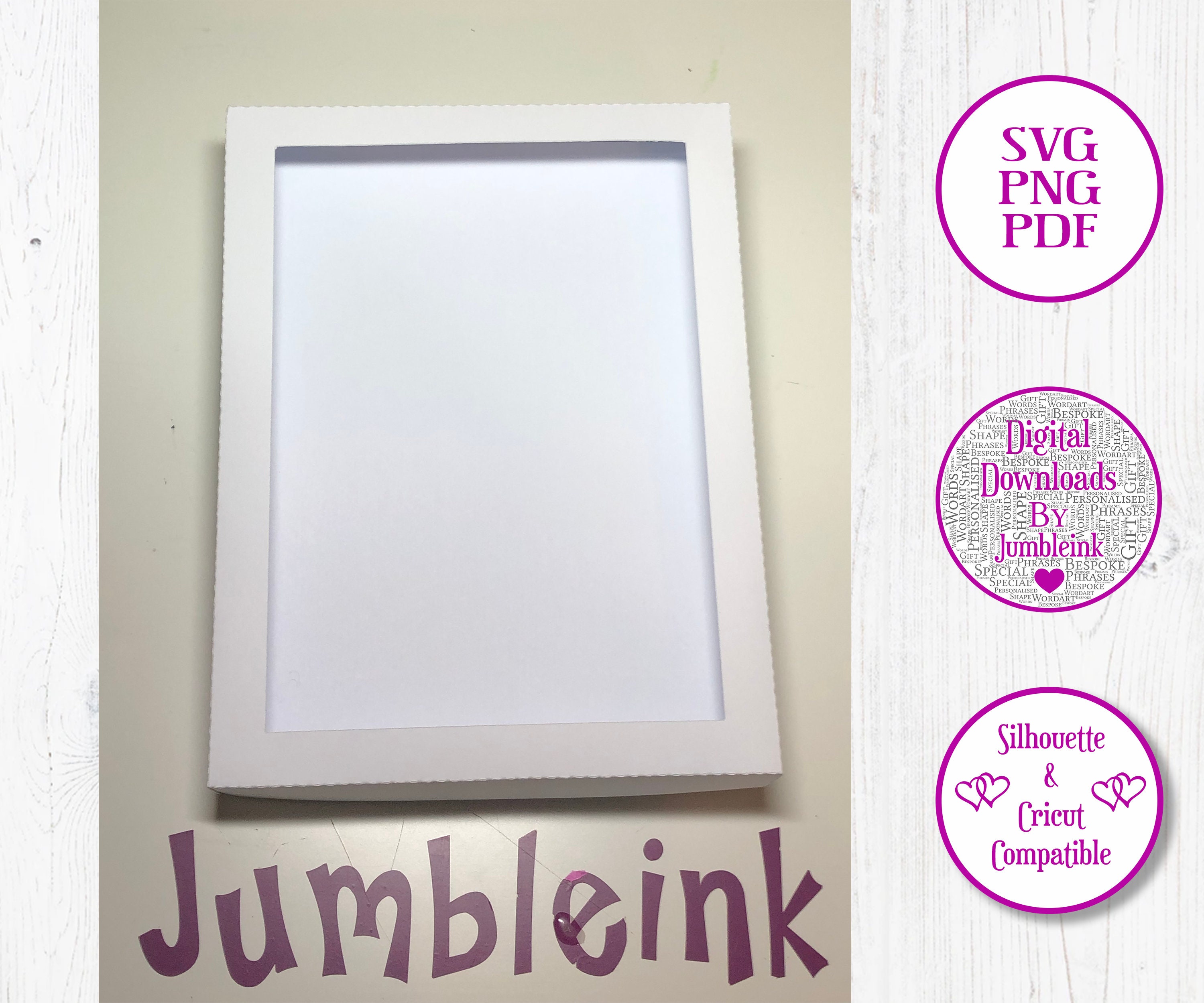 Shadow Box J322 Scalable Card Shadow Box SVG Frame Template 3D Paper ...