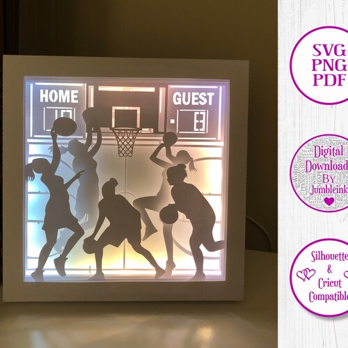 Basketball Paper Cut Light Box Template Shadow Box 3D - Etsy