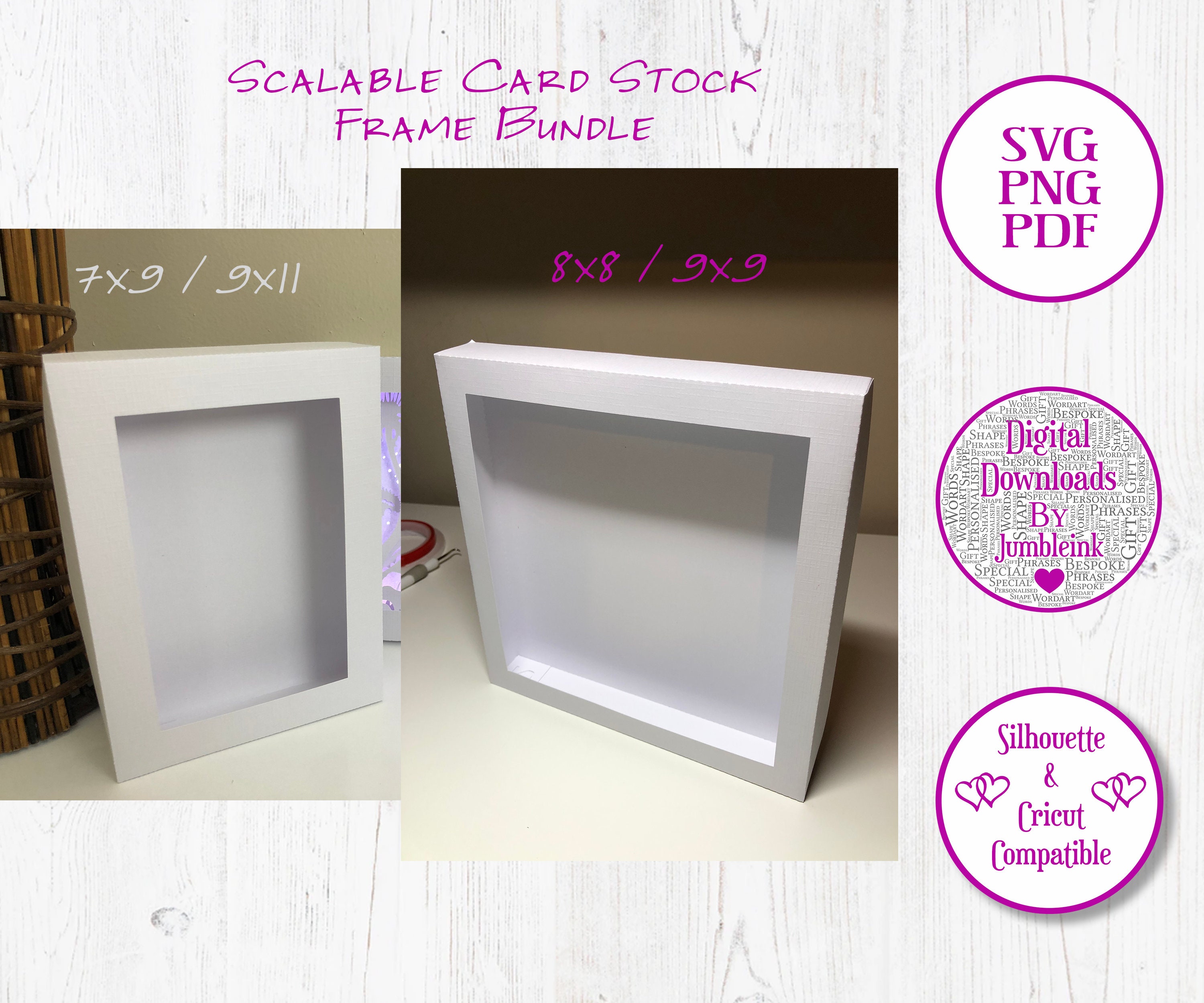 Shadow Box J322 Scalable Card Shadow Box SVG Frame Template 3D Paper ...