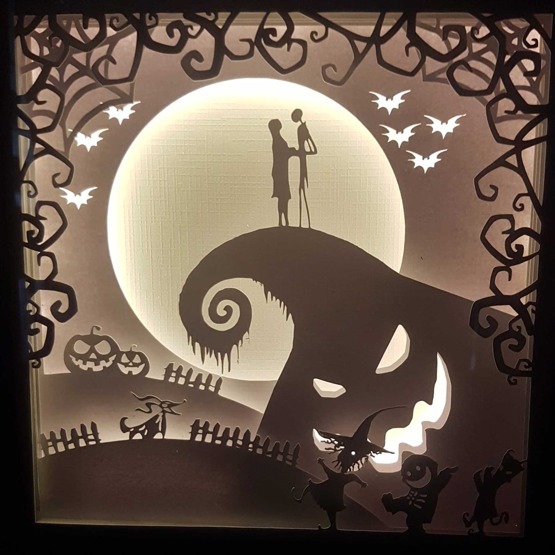 Nightmare Before Christmas Halloween 3D Paper Cut Template | Etsy